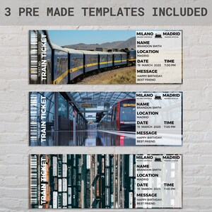 Train Ticket Template | Train Ticket | Editable Train Ticket Template ...
