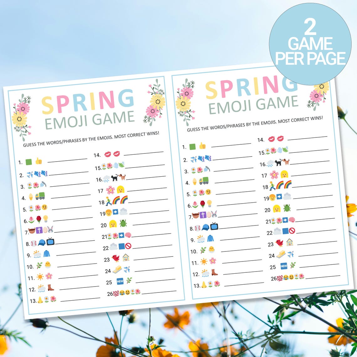 Spring Emoji Game | Spring Emoji Pictionary Game | Spring Activity ...