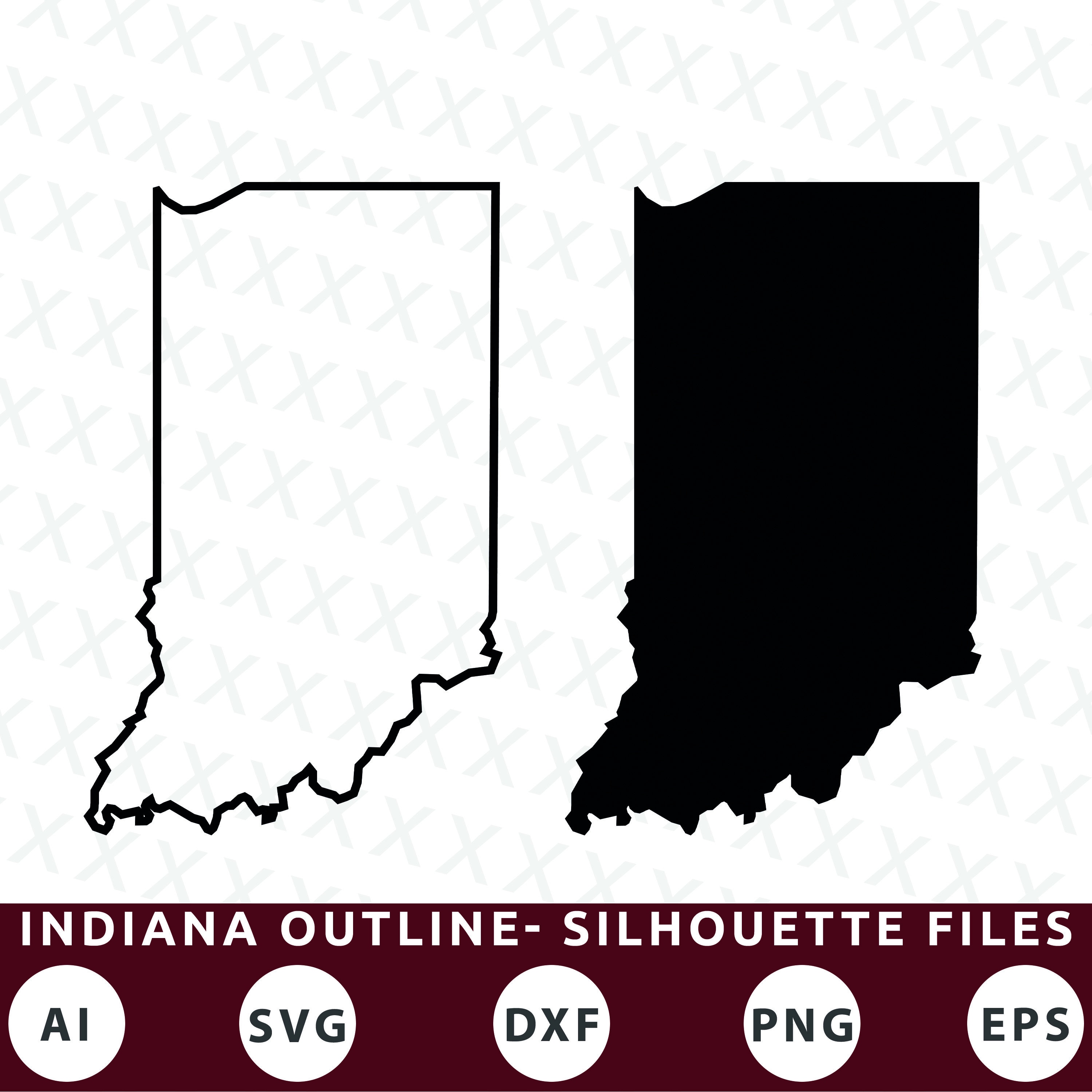 Indiana Outline SVG Files Indiana Silhouette SVG Files Indiana Cut ...