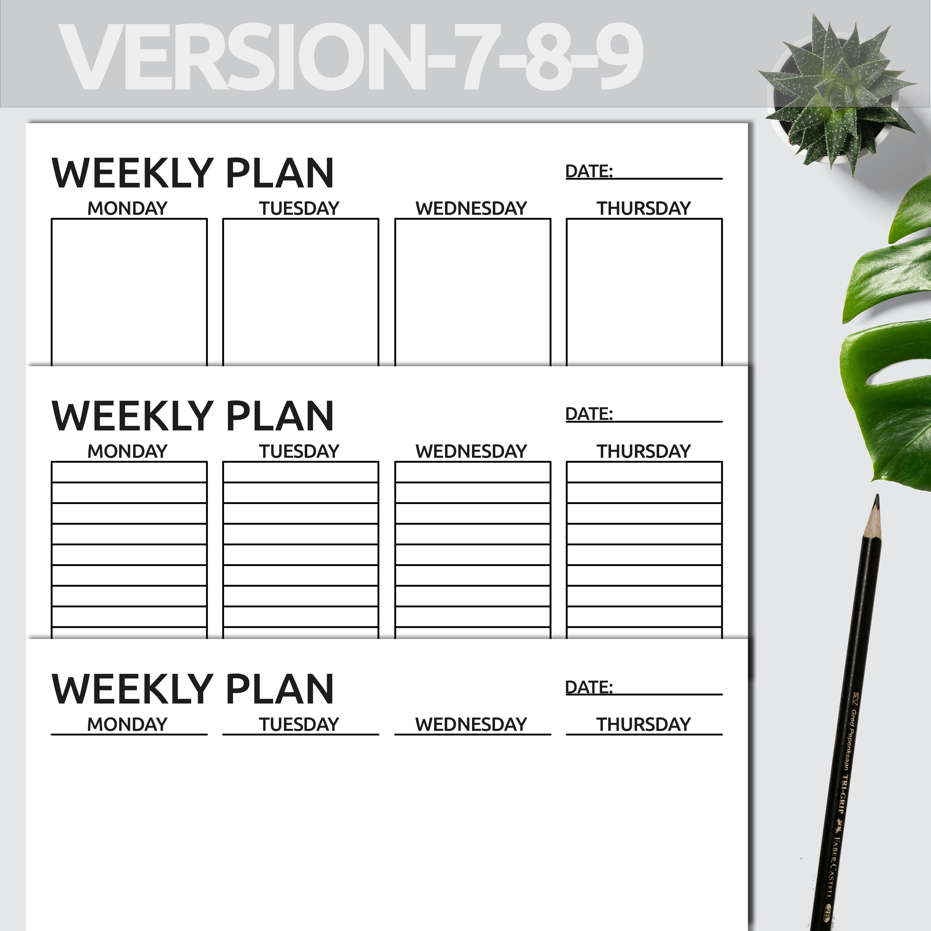Weekly Schedule Template | Weekly Planner Printable | Weekly Planner ...