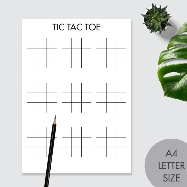 Pen and Paper Printable Games Travel Games Dry Erase Travel Games Tic ...