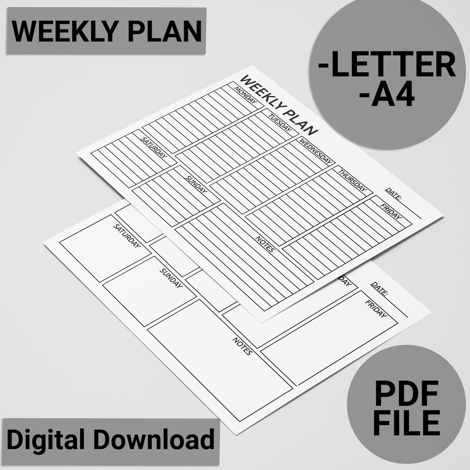 Weekly Schedule Template Weekly Planner Printable Weekly Planner ...