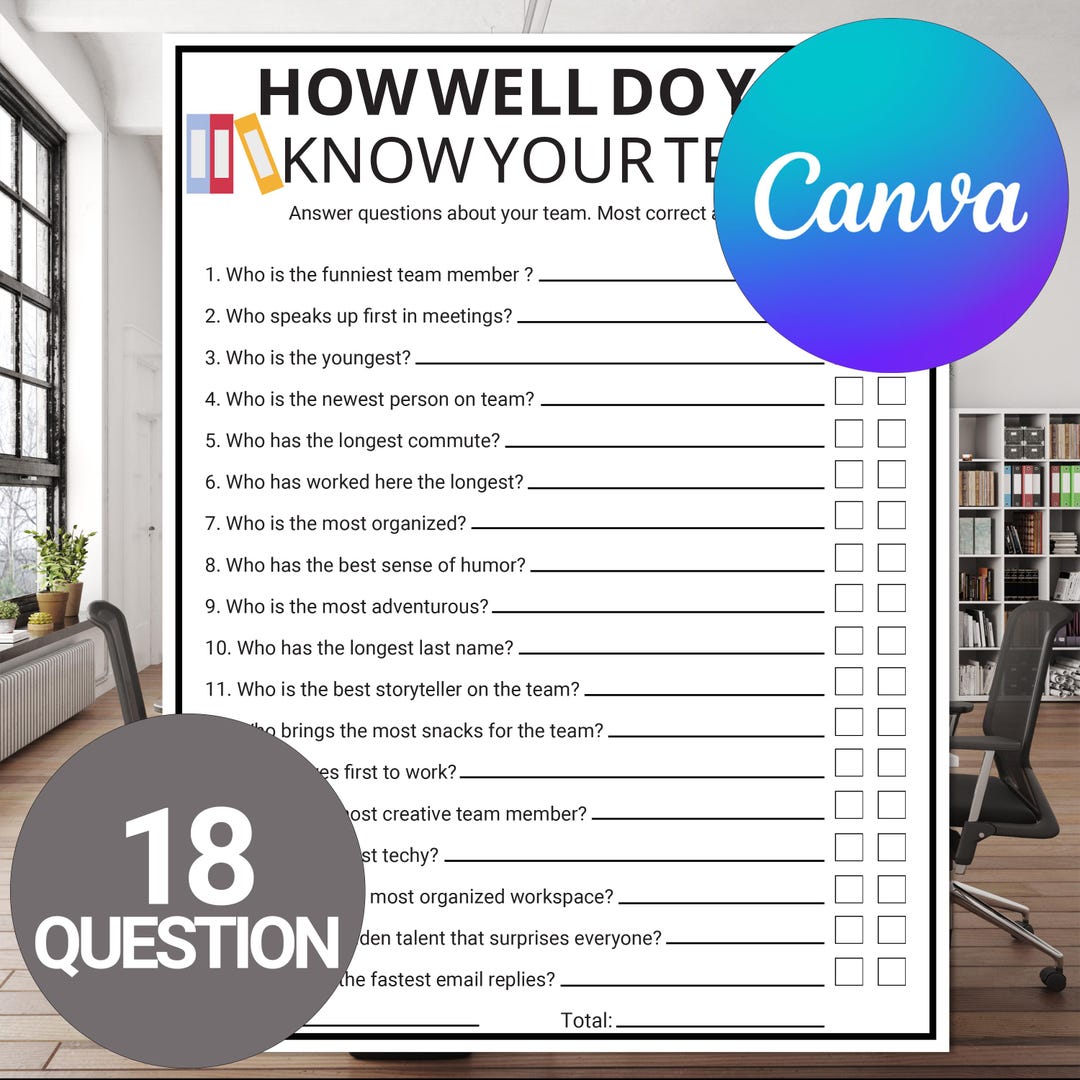 Editable Office Trivia Team Building Games | Custom Team Building Games ...