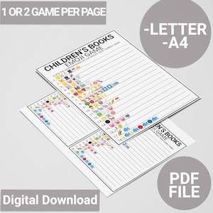 Children's Books Printable Emoji Quiz | Children's Book Emoji Game ...