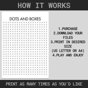 Dots and Boxes Game | Printable Dots Game | Classic Board Game ...