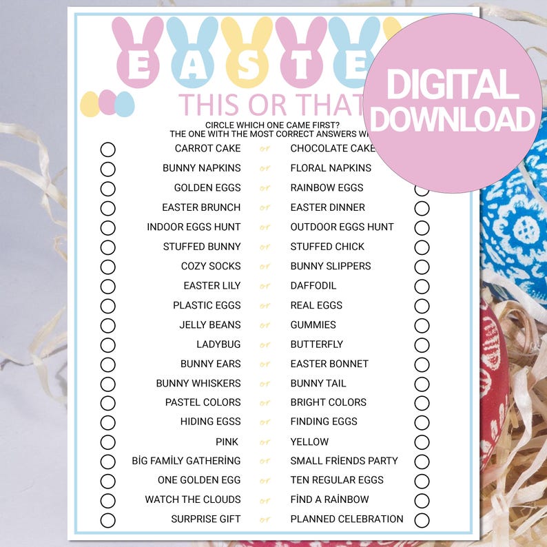 Easter This or That Game | Easter Would You Rather Game | Printable ...