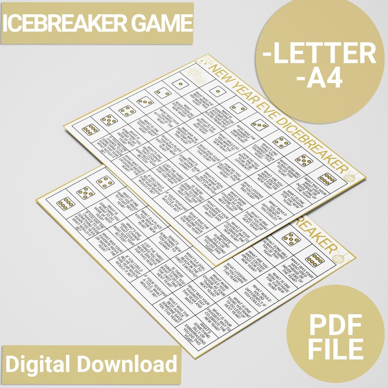 New Year’s Dice Game | Icebreaker New Year’s Game | New Year's Eve ...