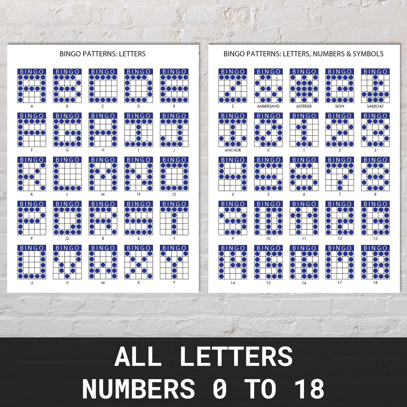 100 Bingo Patterns | Printable Fun Bingo Party Game | Bingo Winning ...