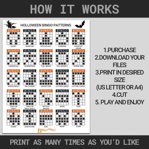 Halloween Bingo Patterns | Printable Halloween Bingo Party Game | 50 ...