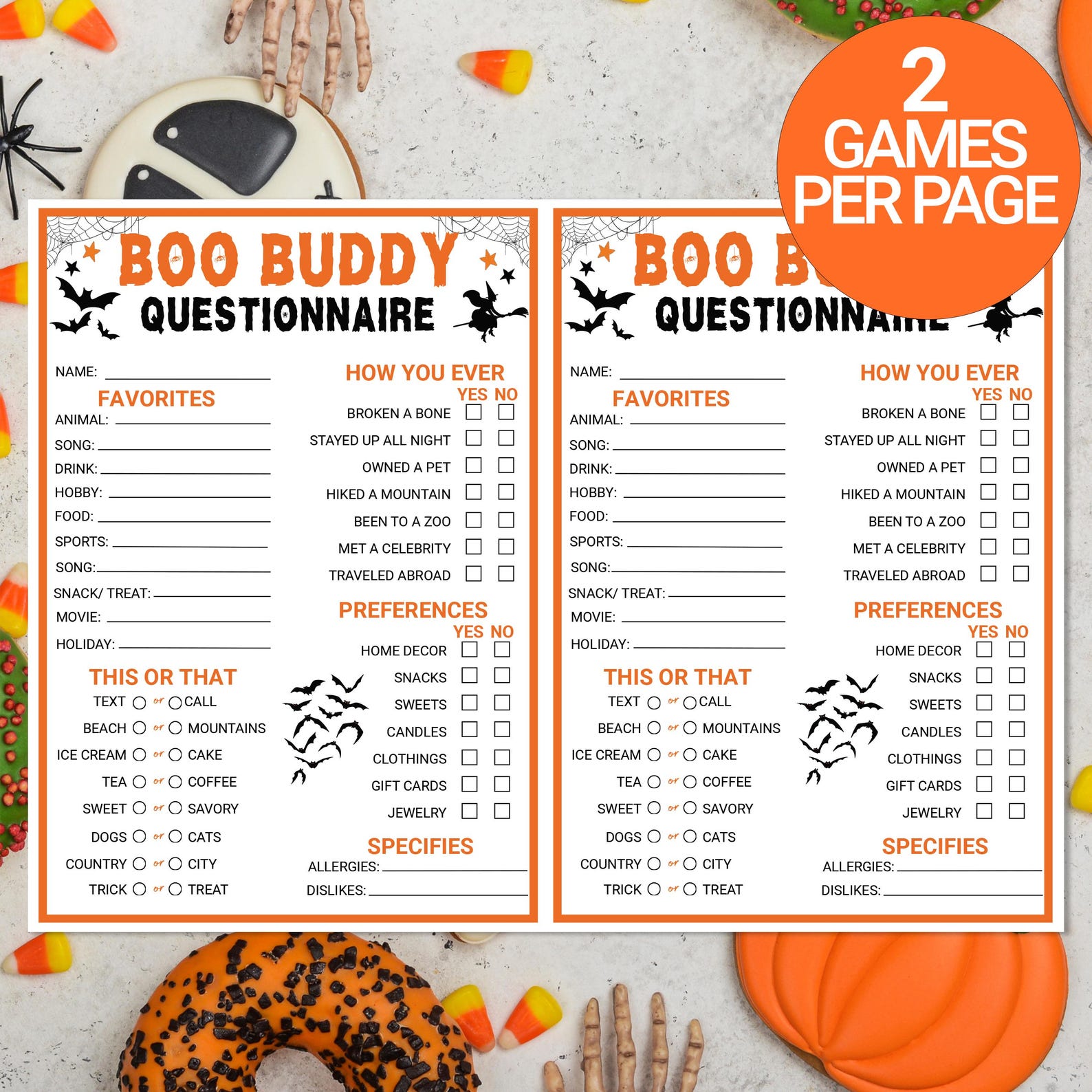Halloween Boo Buddy Questionnaire | Printable Boo Buddies Questions ...