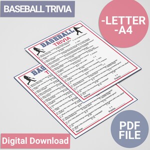 Baseball Trivia Game | Printable Baseball Trivia Game | Sports Trivia ...
