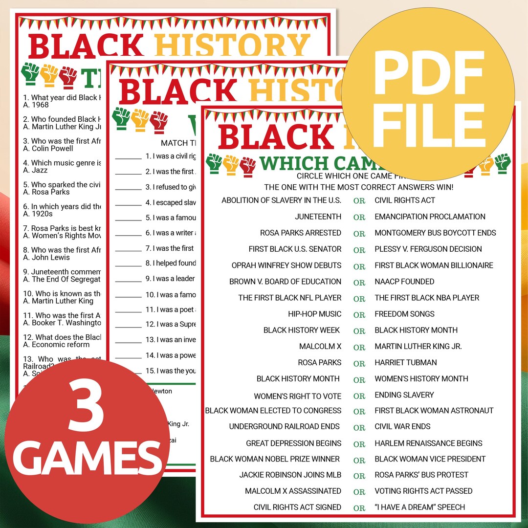 Black History Trivia Games | Black History Month Games | Black History ...