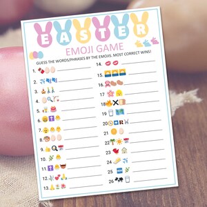 Easter Emoji Pictionary Game | Easter Emoji Game | Printable Easter ...