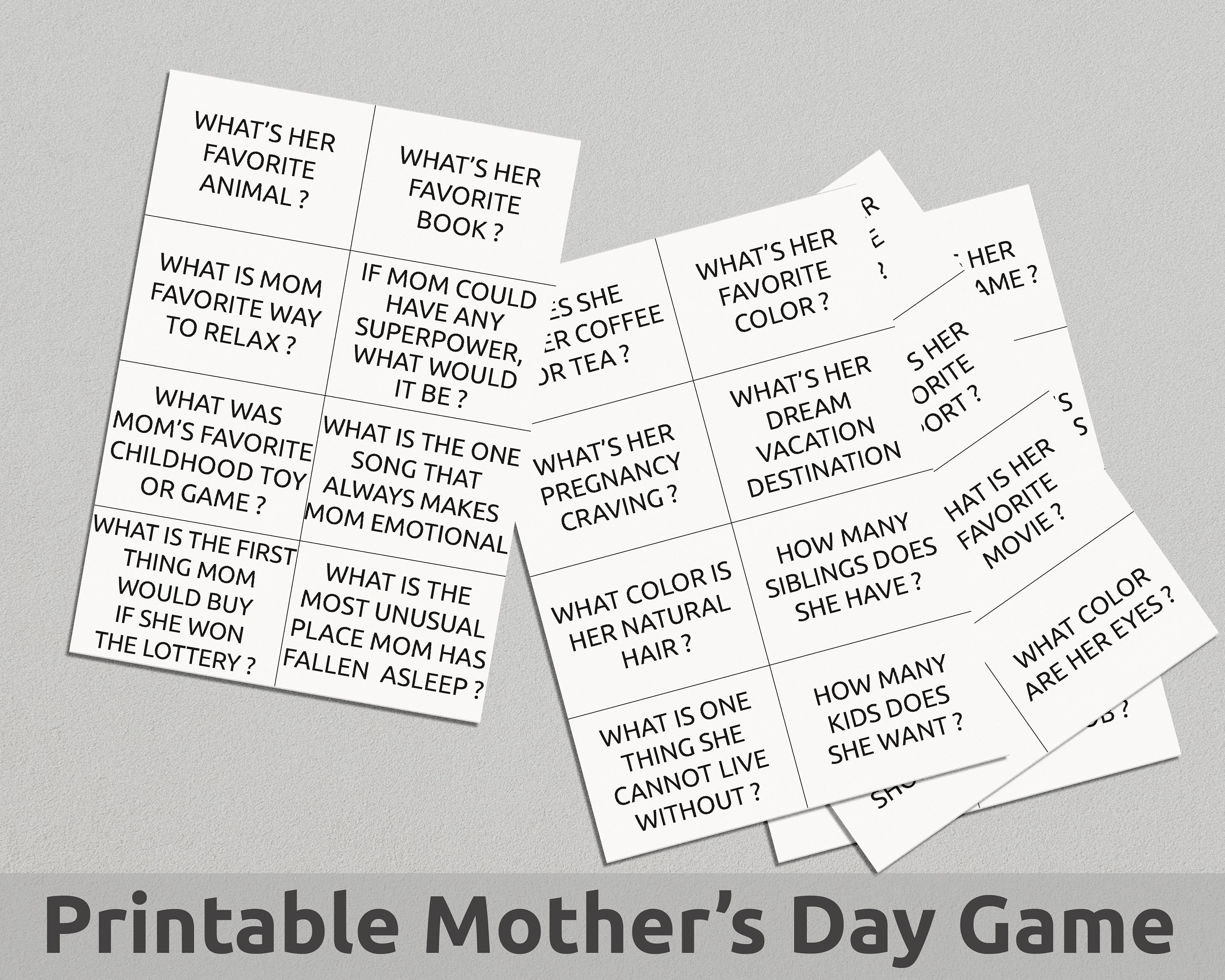 Mother's Day Party Games Who Knows the Mom to Be Best Who Knows Mommy ...