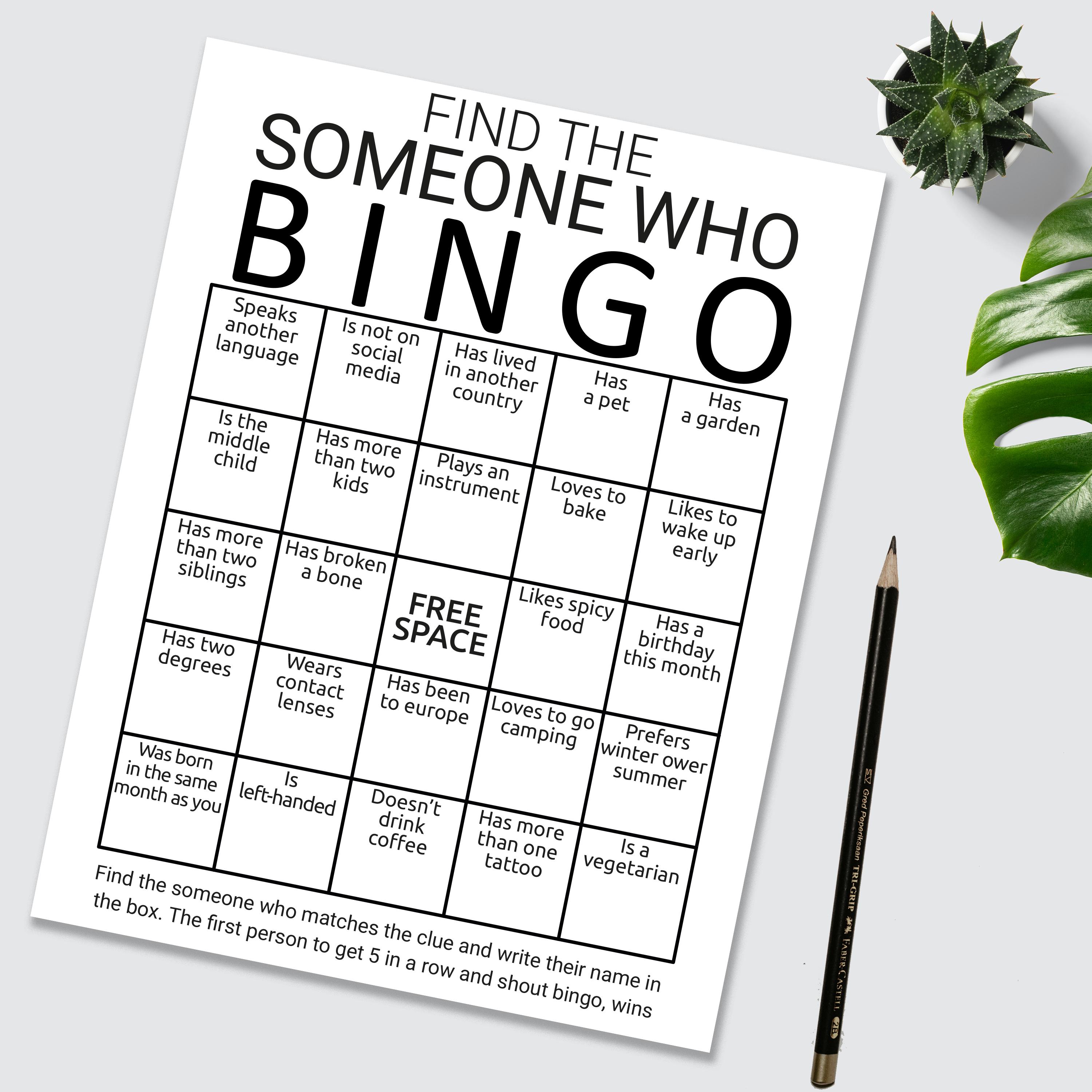 Editable Get to Know You Bingo | Icebreaker Bingo Find Someone Who ...