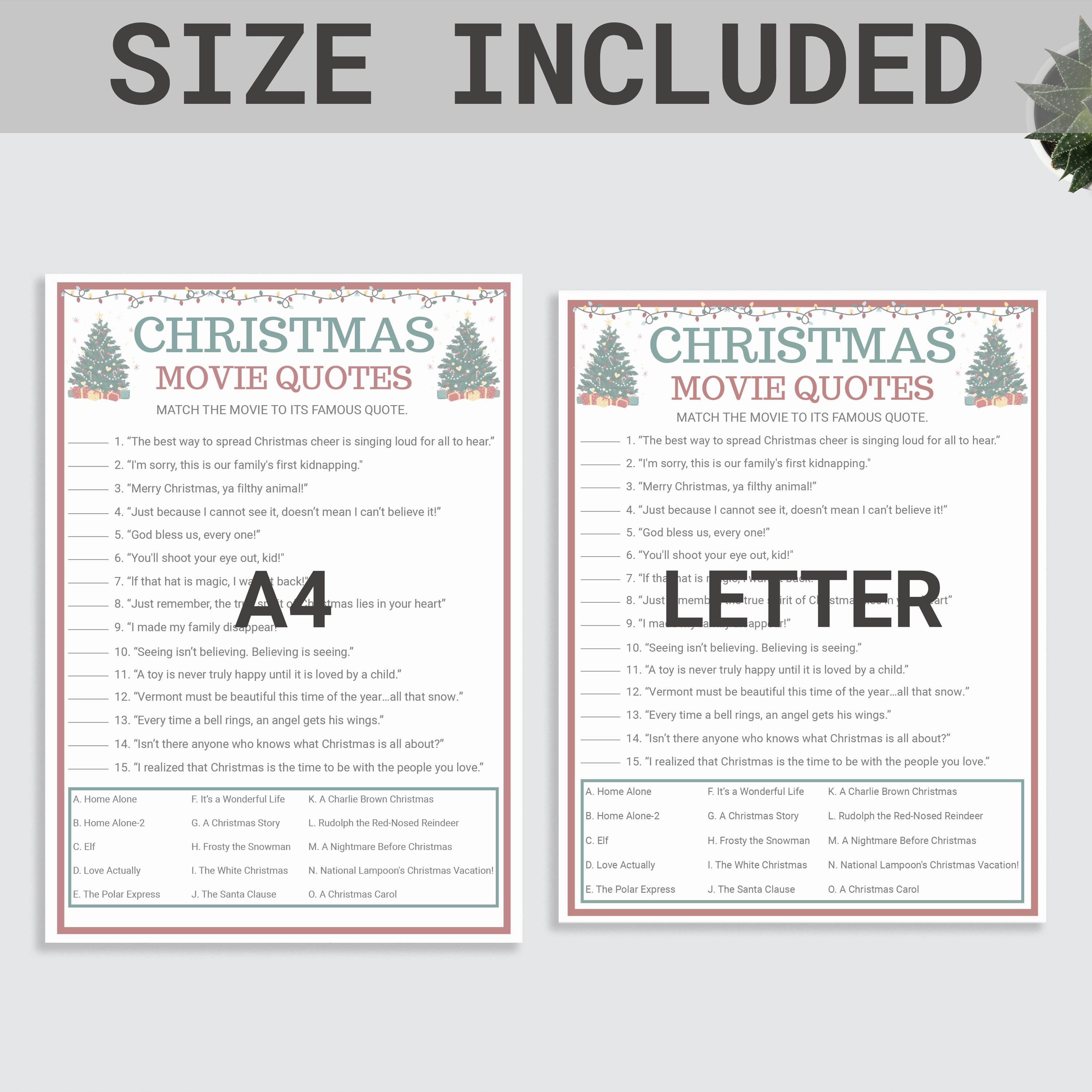 Christmas Movie Quote Trivia Game | Holiday Movie Quote Game ...