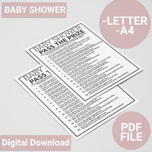 Pass the Prize Baby Shower Game | Pass the Gift Game | Baby Shower Pass ...