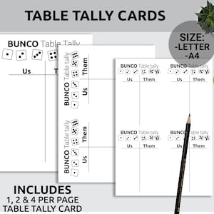Printable Bunco Game Bundle | Bunco Game | Minimalist Bunco Printable ...