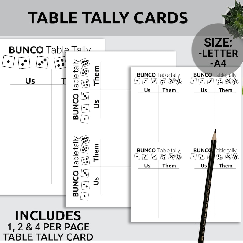 Printable Bunco Game Bundle | Bunco Game | Minimalist Bunco Printable ...