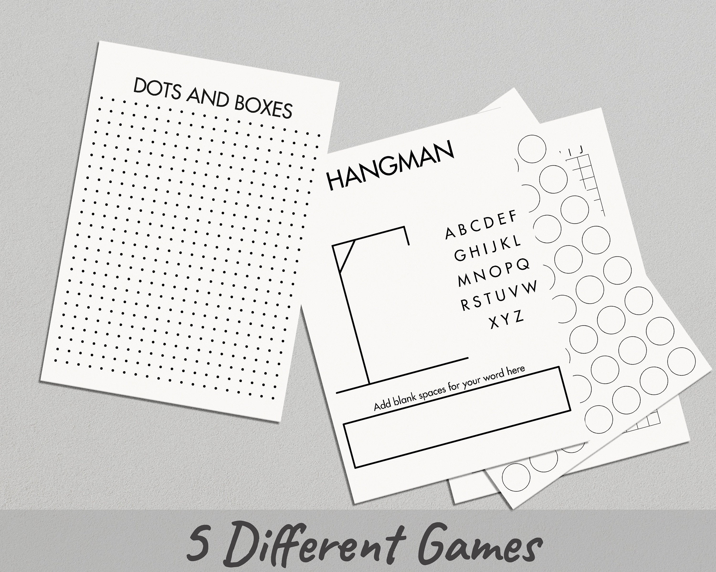 Pen and Paper Printable Games | Travel Games | Dry Erase Travel Games ...