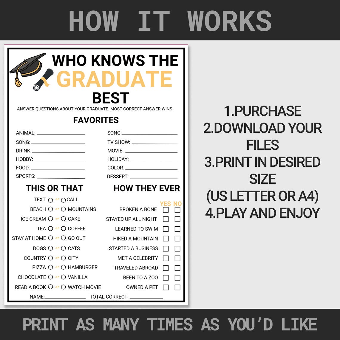 Graduation Game | Who Knows the Graduate Best | Printable Graduation ...