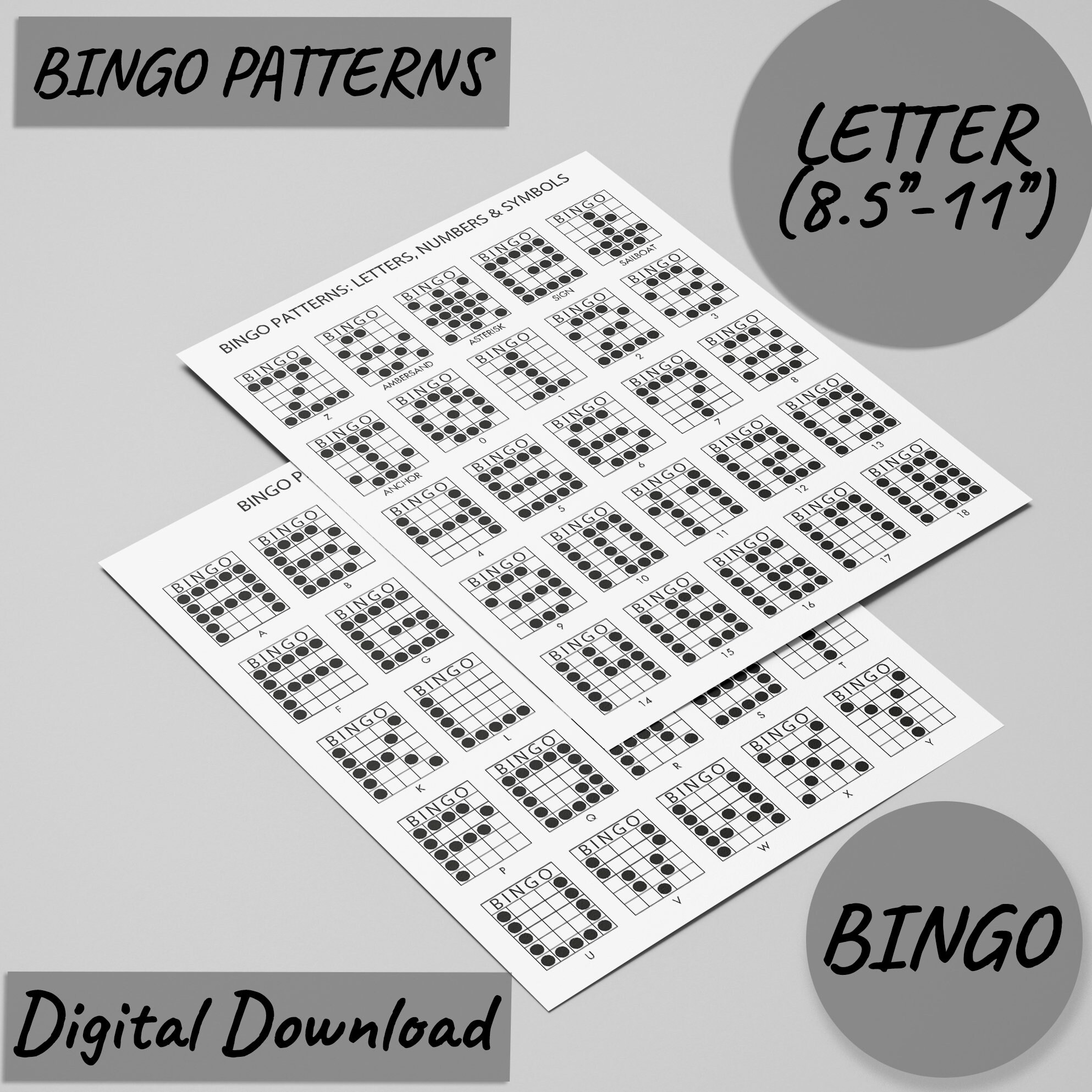 100 Bingo Patterns Printable Fun Bingo Party Game Bingo Winning ...