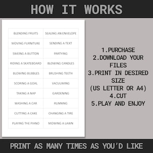 Printable Charades Game | Family Charades Game | Printable Charades for ...