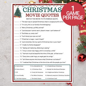 Christmas Movie Quote Trivia Game | Holiday Movie Quote Game ...