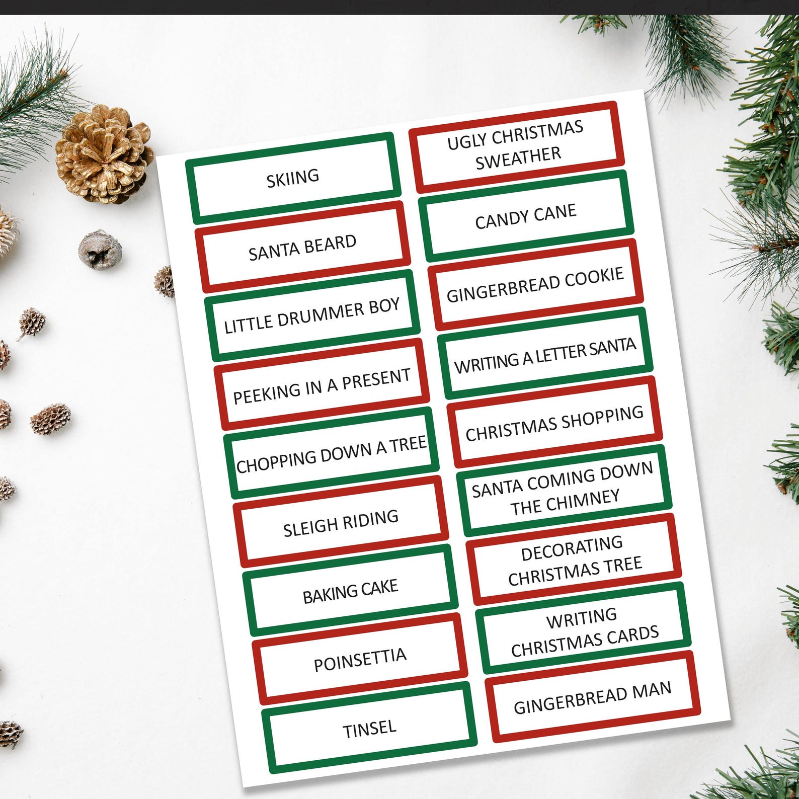 Christmas Party Games | Christmas Charades | Christmas Printable Game ...
