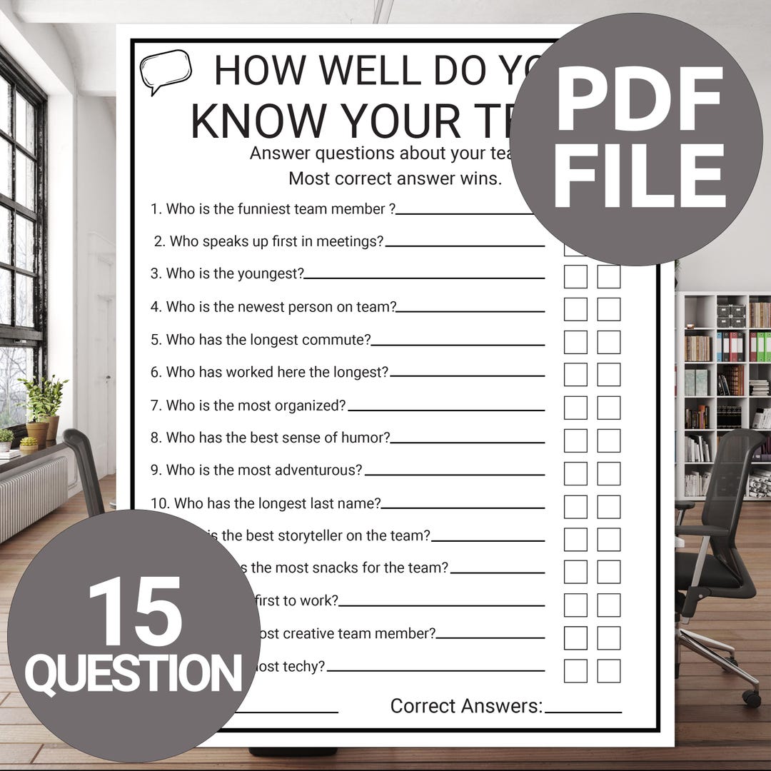 Office Trivia Team Building Games | Team Building Games | Coworker ...