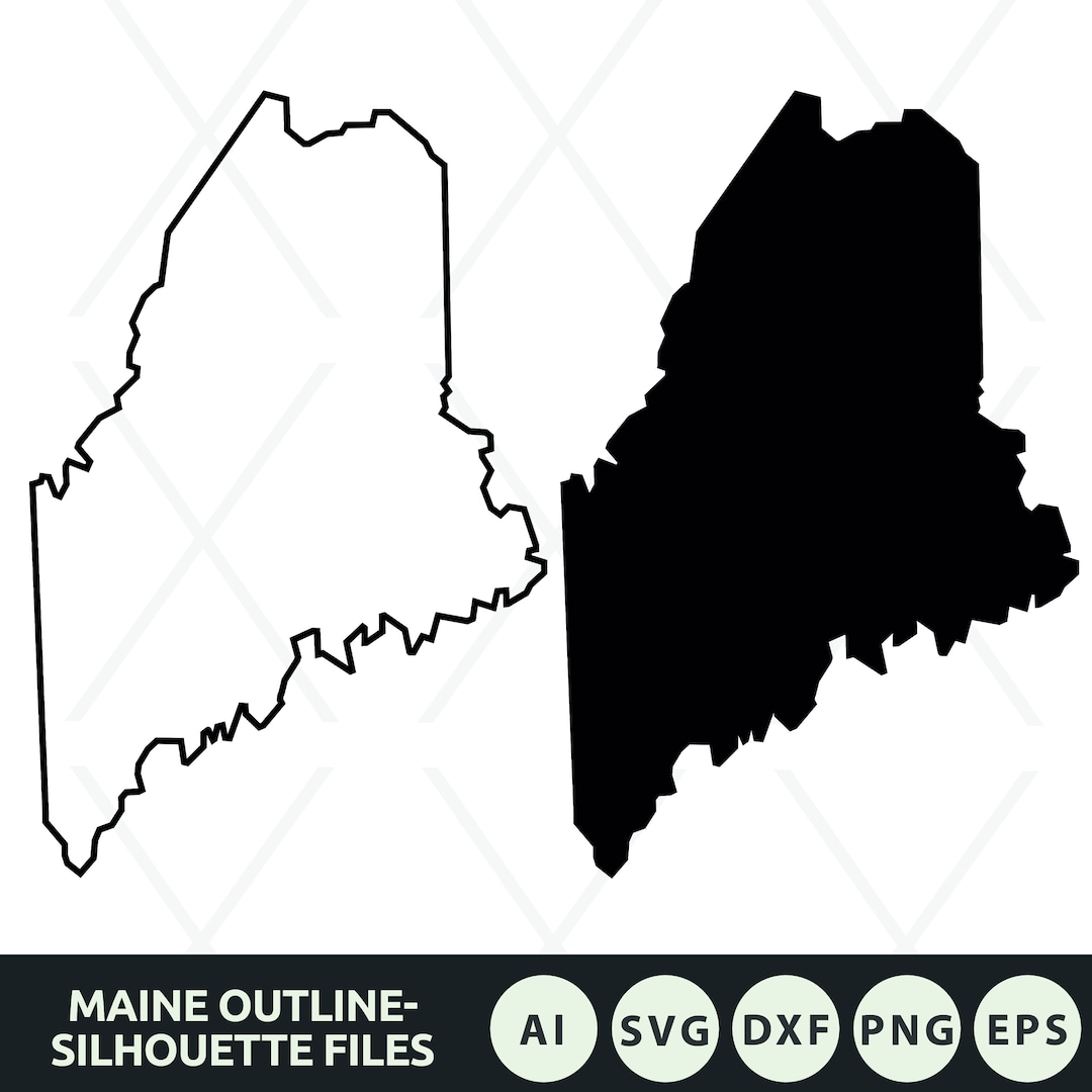 Maine Outline SVG Files Maine Silhouette SVG Files Maine Cut Files ...