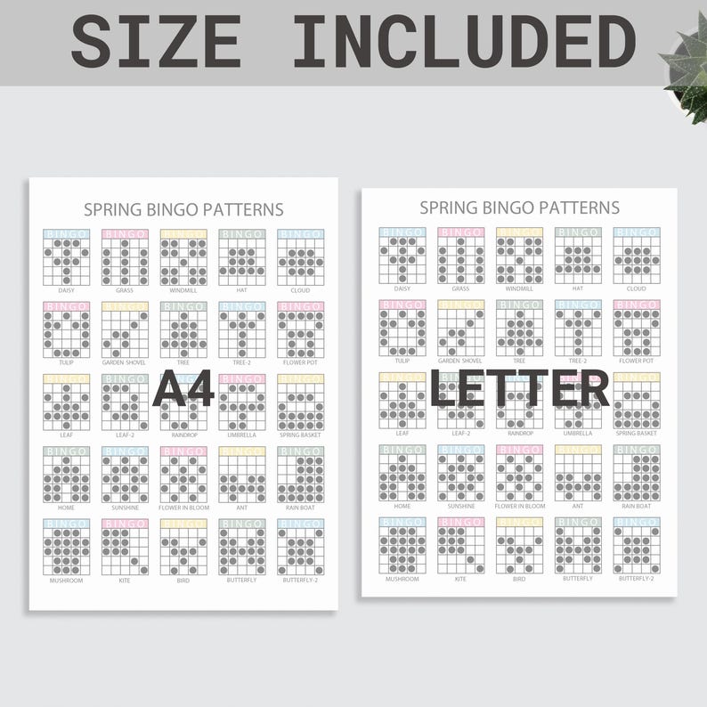 Spring Bingo Pattern | Spring Bingo Cards | Printable Spring Bingo ...