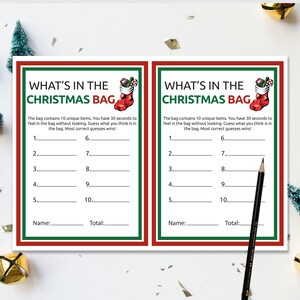 What's in the Bag Christmas Game | Printable Christmas Game | Fun ...