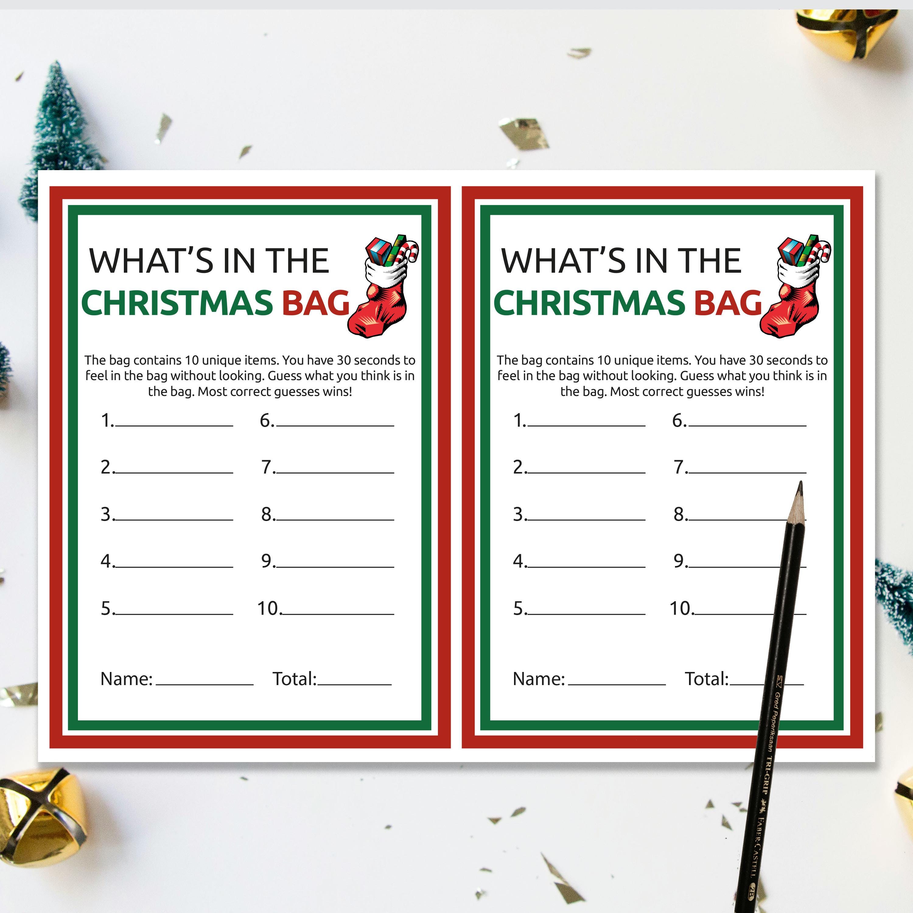 What's in the Bag Christmas Game | Printable Christmas Game | Fun ...