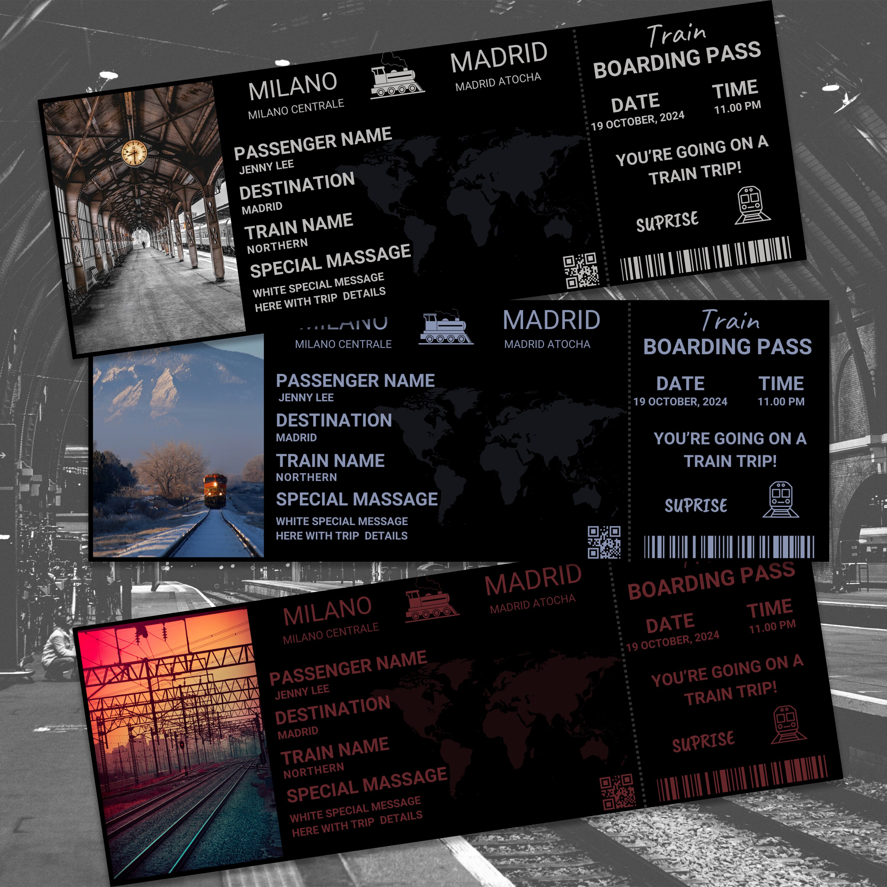 Train Ticket Template | Train Ticket | Editable Train Ticket Template ...