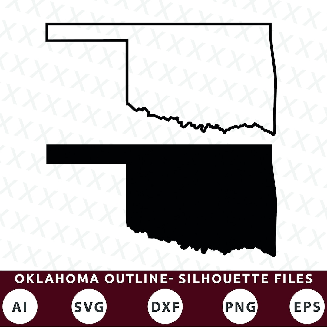 Oklahoma Outline SVG Files Oklahoma Silhouette SVG Files Oklahoma Cut ...