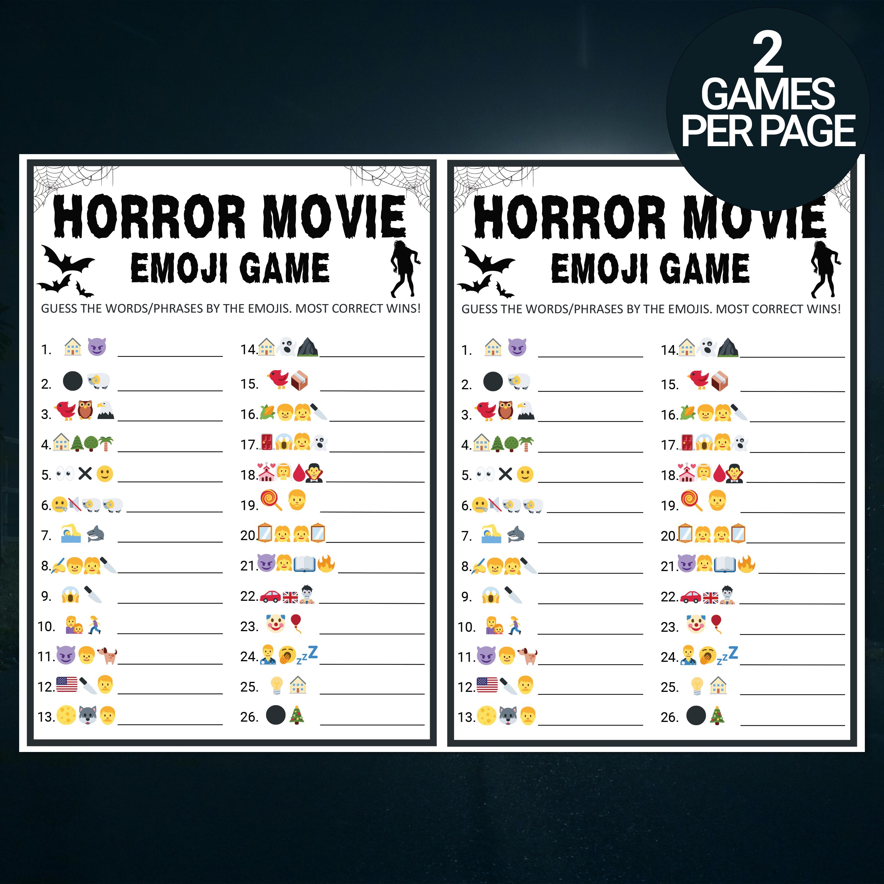 Horror Movies Emoji Pictionary | Scary Movie Emoji Game | Horror Movie ...