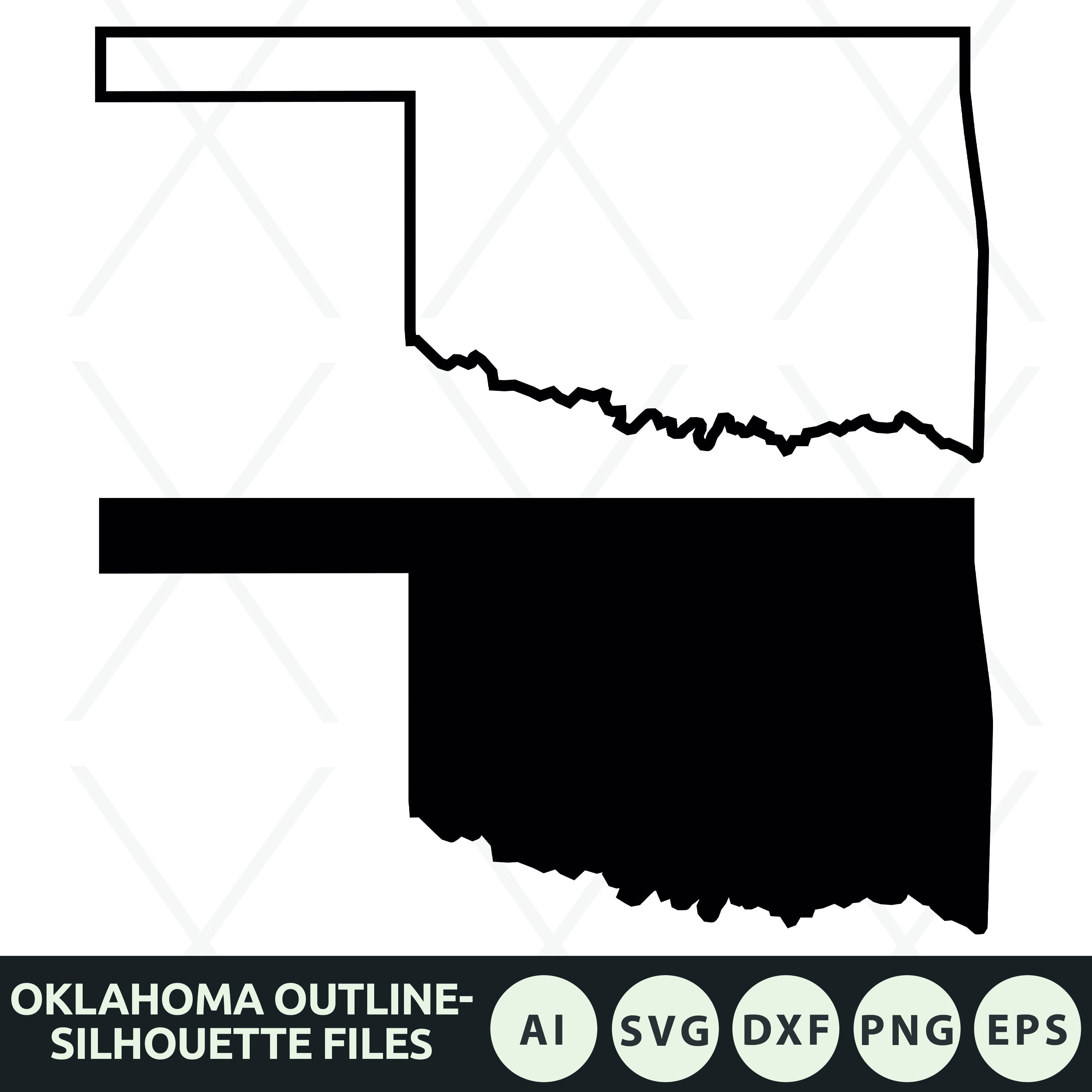 Oklahoma Outline SVG Files Oklahoma Silhouette SVG Files Oklahoma Cut ...