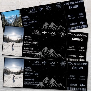 Editable Skiing Pass Ticket Template | Skiing Pass Ticket | Printable ...