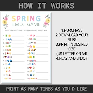 Spring Emoji Game | Spring Emoji Pictionary Game | Spring Activity ...