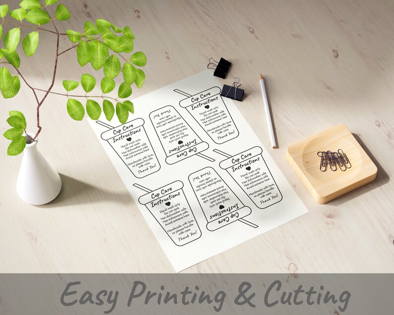 Cup Care Instructions Card Tumbler Cup Care Instructions Card Libbey ...