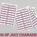4th of July Charades Game | 4th of July Printable Games | Independence ...