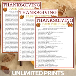 Thanksgiving Pass the Prize Game | Thanksgiving Pass the Present Game ...