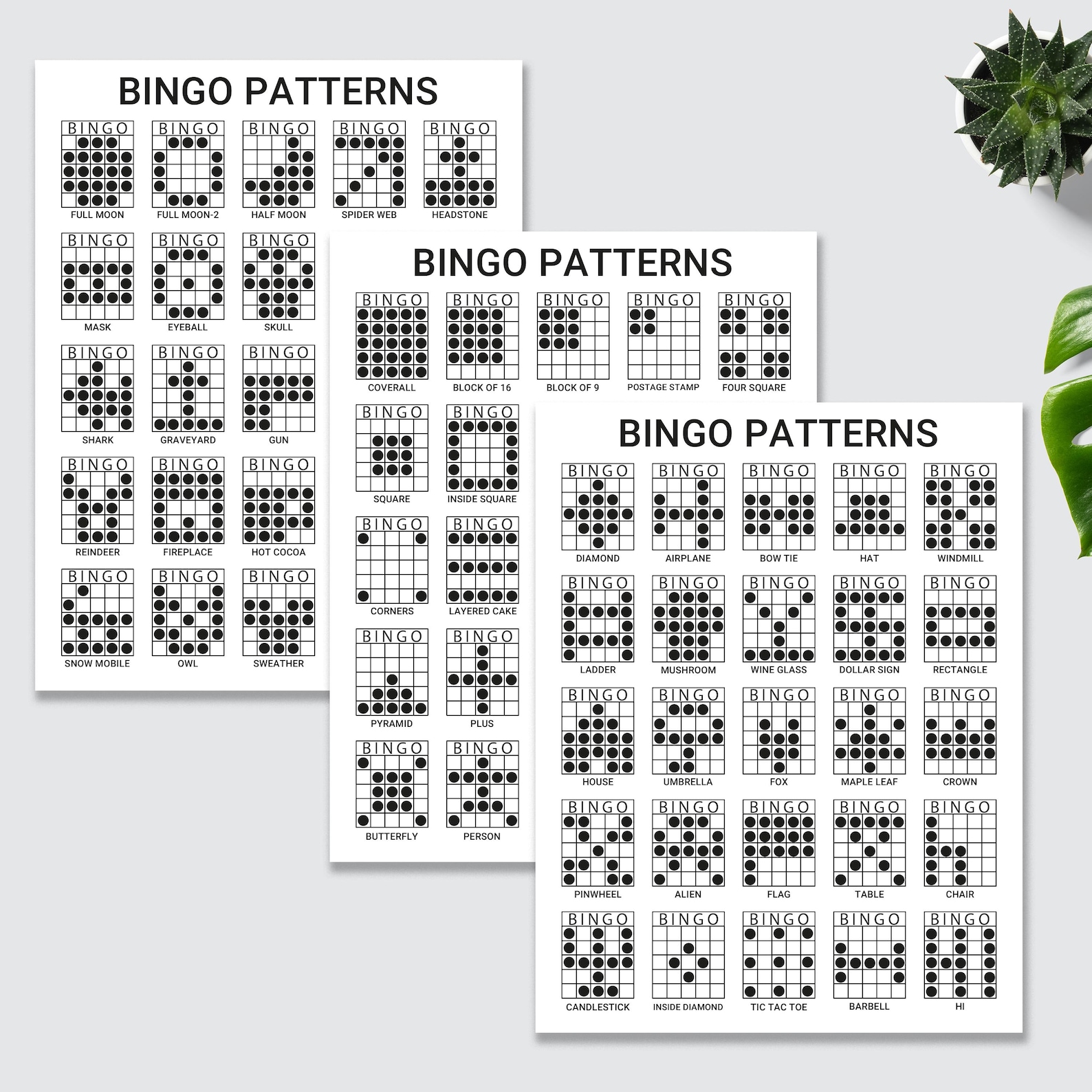 Editable 200 Bingo Patterns | Printable Fun Bingo Party Game | Editable ...