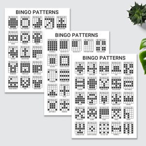 200 Bingo Patterns | Printable Fun Bingo Party Game | Bingo Winning ...