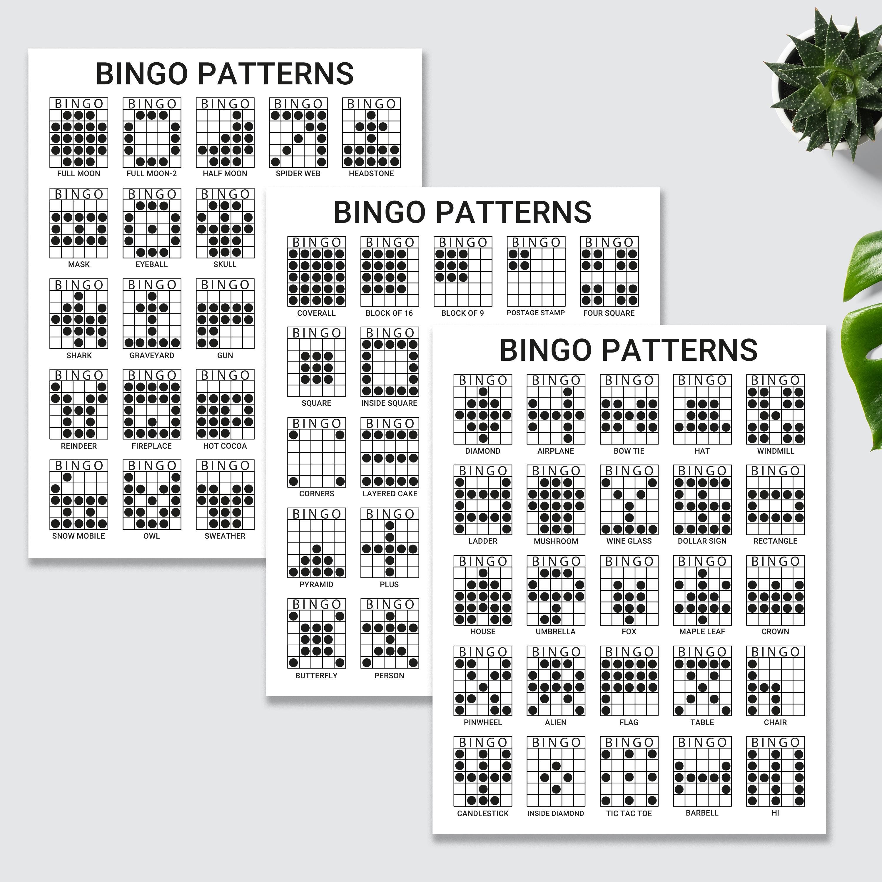 Editable 200 Bingo Patterns | Printable Fun Bingo Party Game | Editable ...