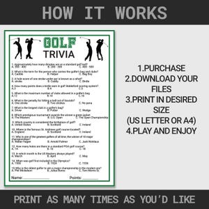 Golf Trivia Game | Golf Team Party Game | Printable Golf Party Game ...