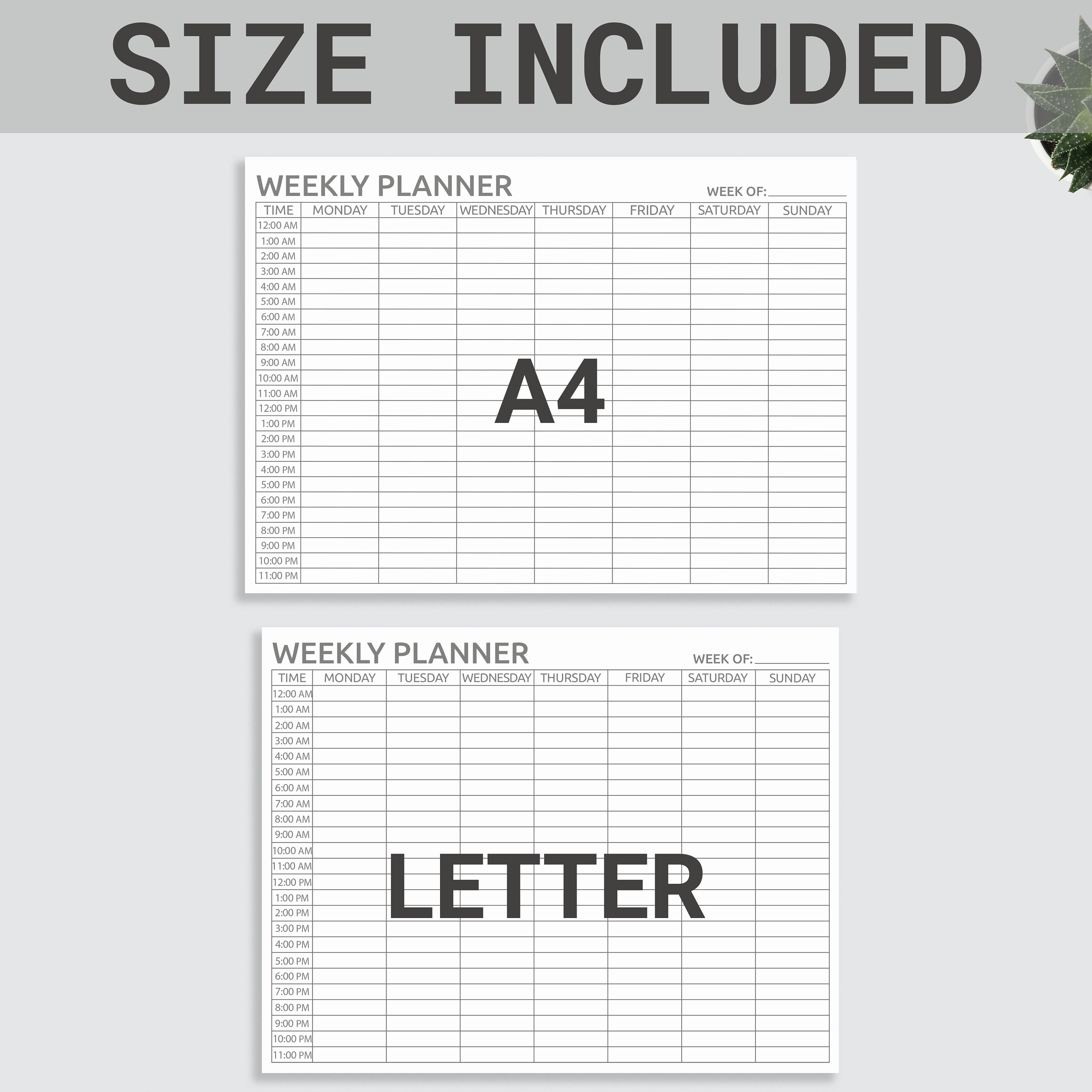 Printable Weekly Planner | Weekly Schedule | Hourly Weekly Planner ...