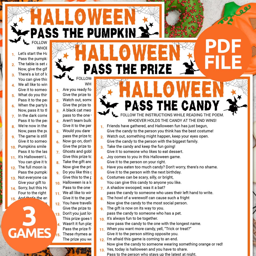 Halloween Pass the Prize Game | Halloween Pass the Pumpkin Game ...