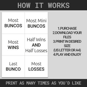 Printable Bunco Game Bundle | Bunco Game | Minimalist Bunco Printable ...